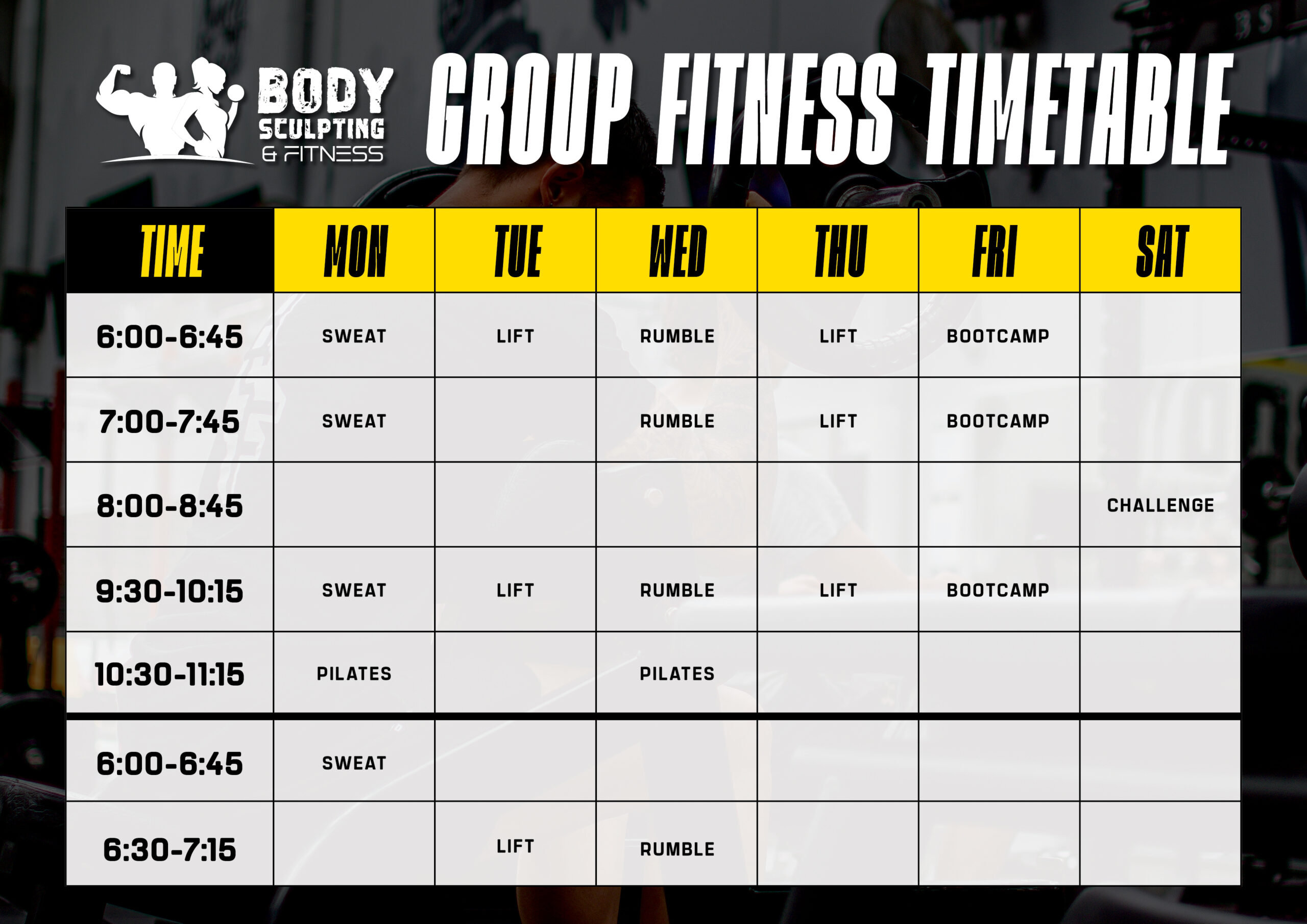 Group Fitness - Body Sculpting Fitness